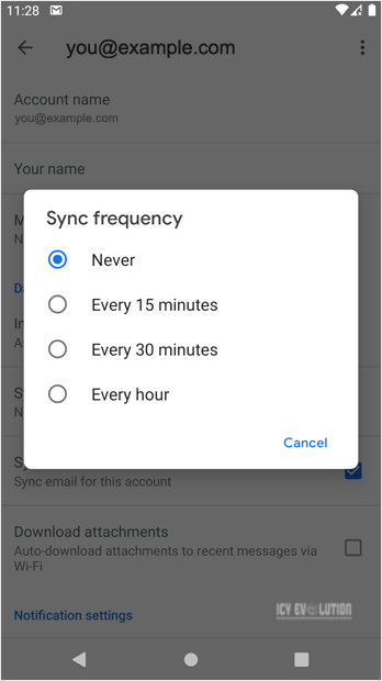 How to Automatically Sync the cPanel Email in Android or Stop the Syncing - Knowledgebase - Icy ...